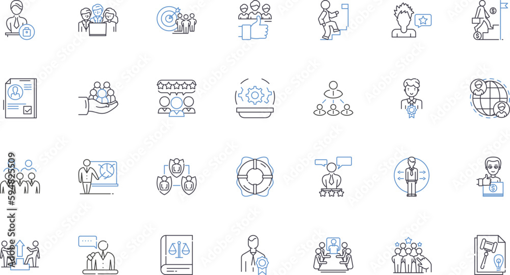 Succession planning line icons collection. Succession, Transition ...