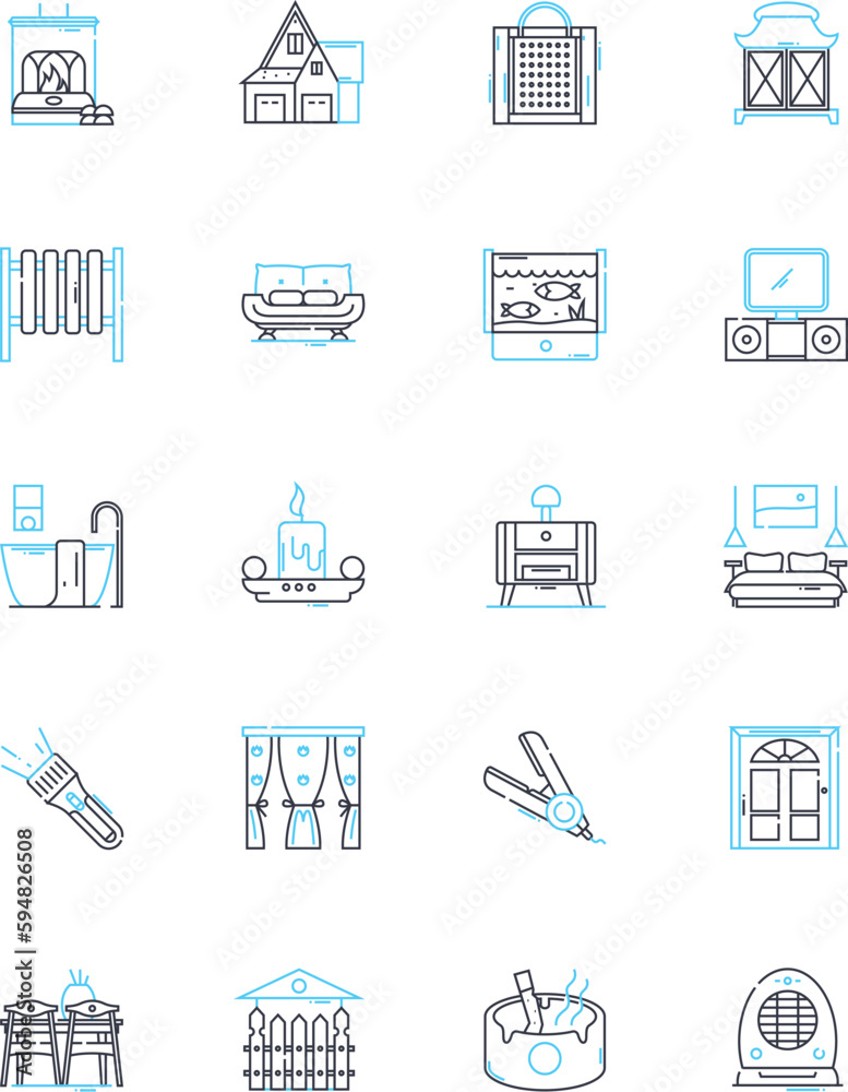 Industrial design linear icons set. Ergonomics, Sustainability ...