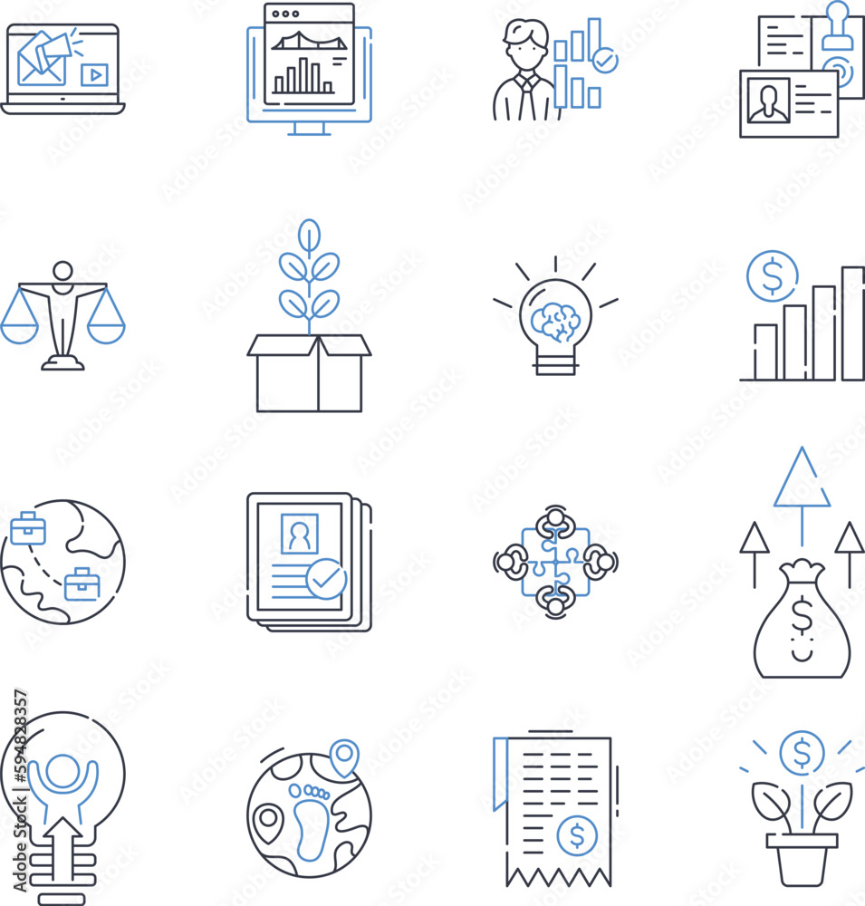 Talent strategy line icons collection. Recruitment, Development ...