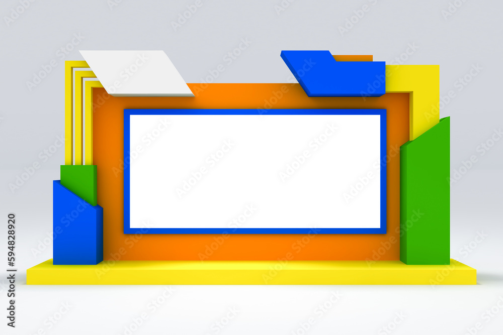 3d illustration stage backdrop led screen TV digital futuristic style ...