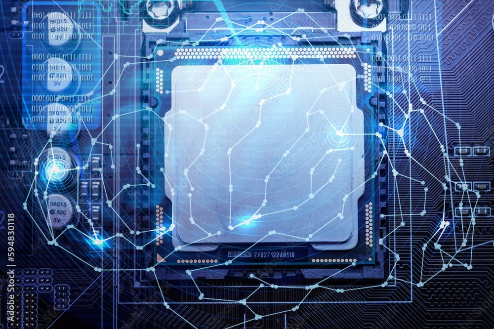 AI processor, artificial intelligence digital background Stock ...