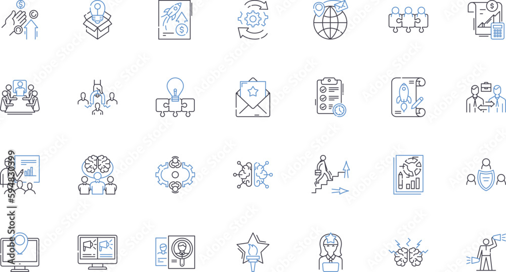 Industry expansion line icons collection. Growth, Expansion ...