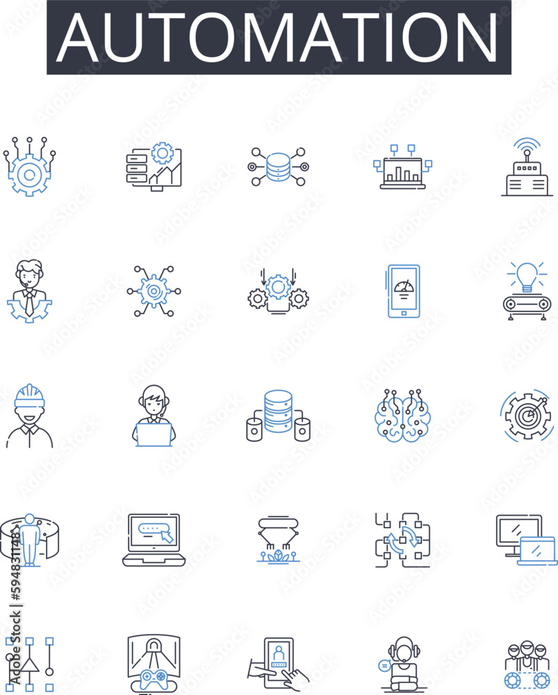 Automation line icons collection. Mechanization, Innovation ... Automation line icons collection. Mechanization, Innovation ...