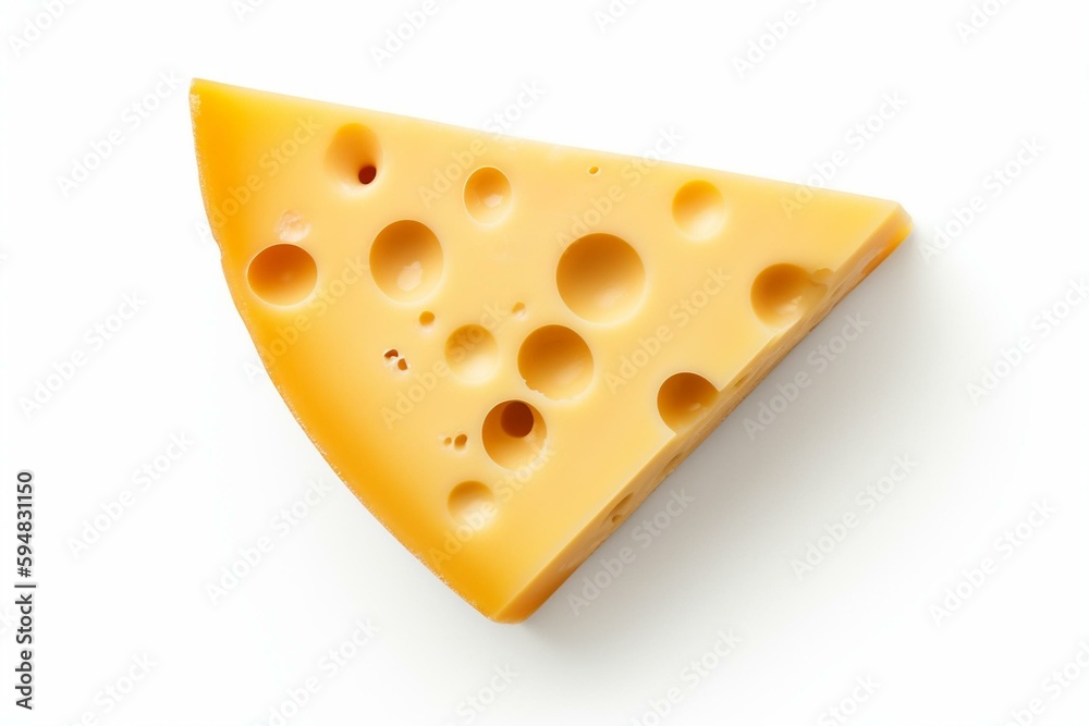 piece of cheese isolated on white background with clipping path. Top ...