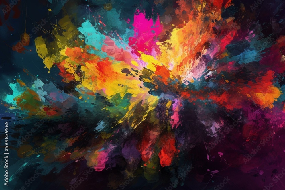 Chromatic Fantasy: An Imaginative Blend of Painting, Colorful Splashes ...