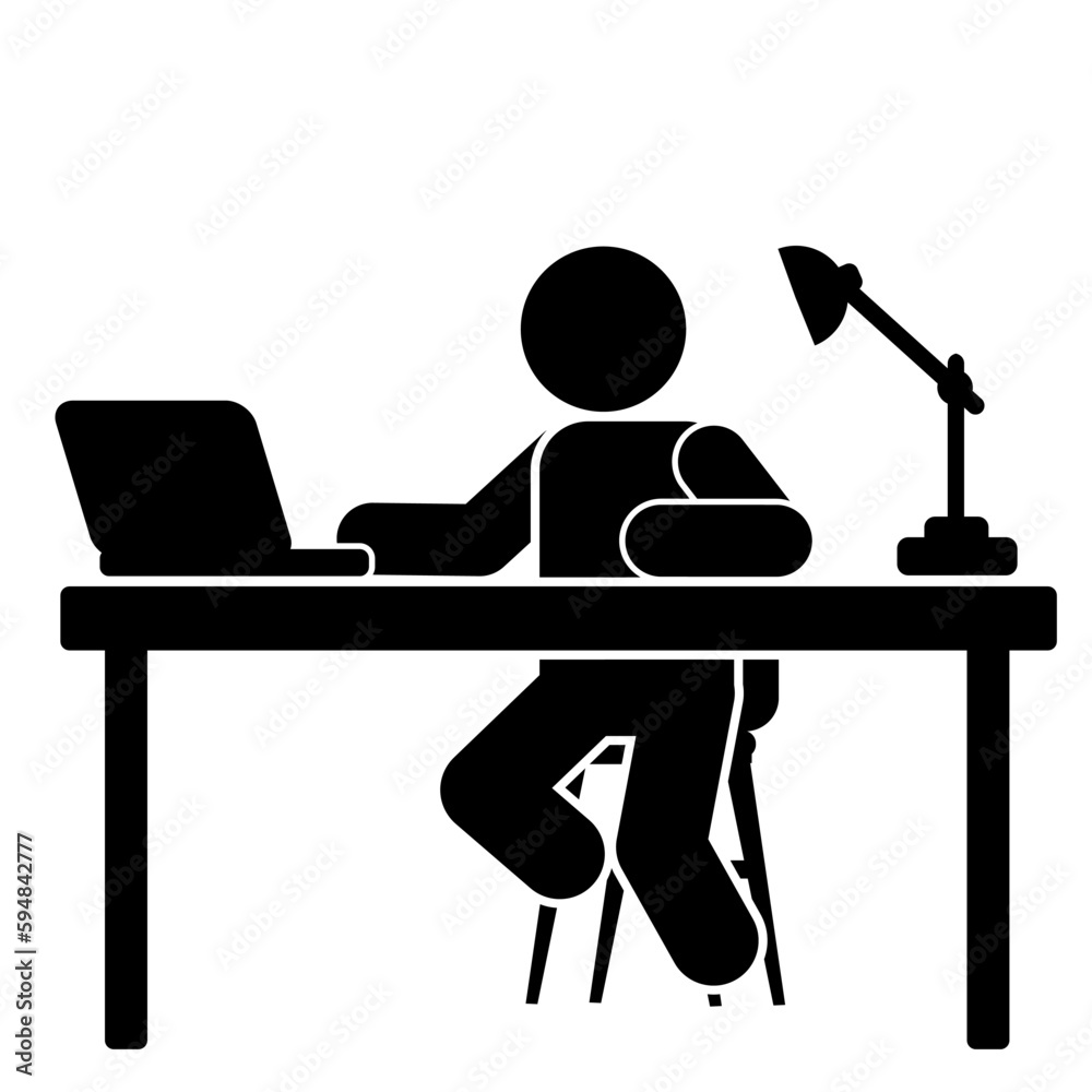 Work At Home Vector Art. stick figure. pictogram. stick figure. Busy ... Work At Home Vector Art. stick figure. pictogram. stick figure. Busy ...