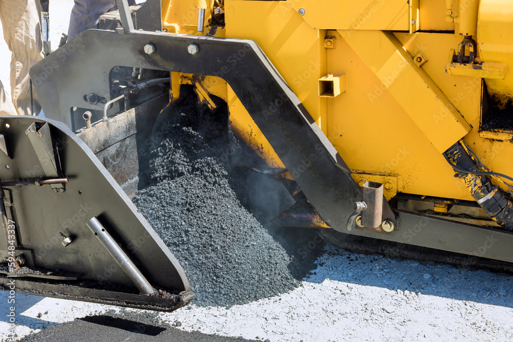 When working on new road, we used an asphalt paver machine steam road ...