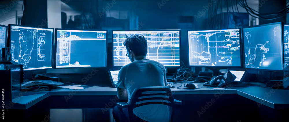 Futuristic Ai Hacker Using Computers To Reverse Engineer Ai Chatbot Algorithms Aiming To