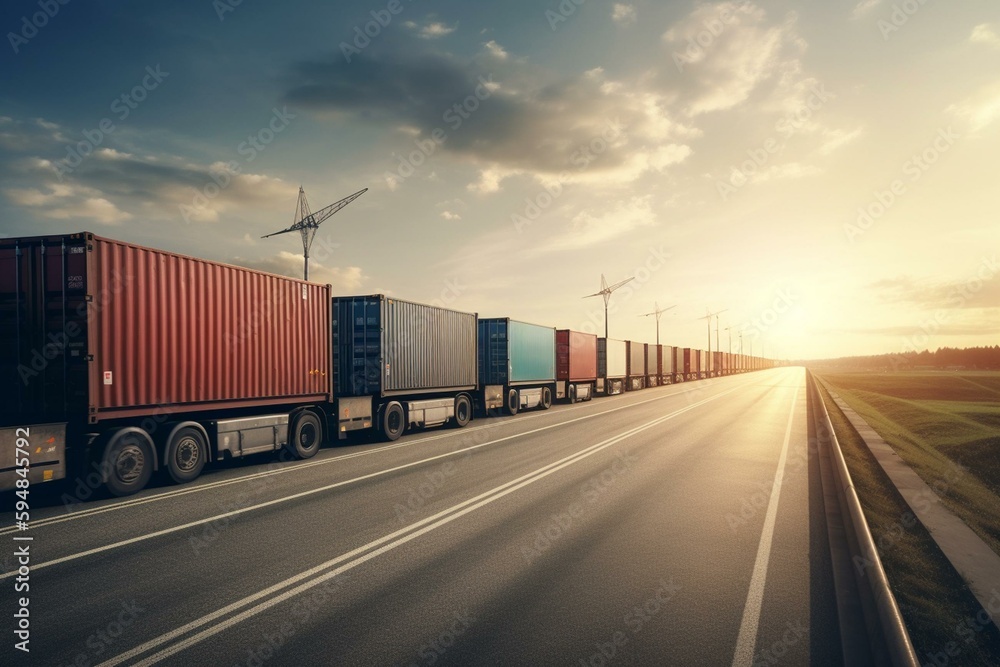 Technology digital future of cargo containers logistics transport ...