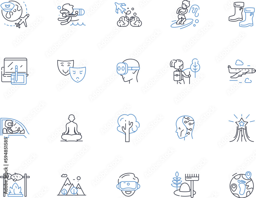Behavioral patterns line icons collection. Habits, Routines ...