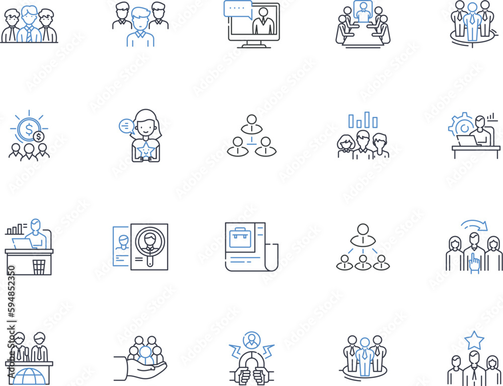 Labor force line icons collection. Employment, Jobs, Workforce ...