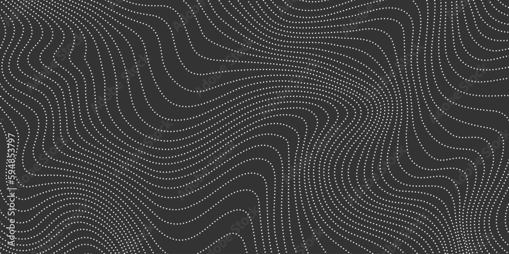 Dotted wave lines background. Abstract wavy stripes texture. Warped and ...