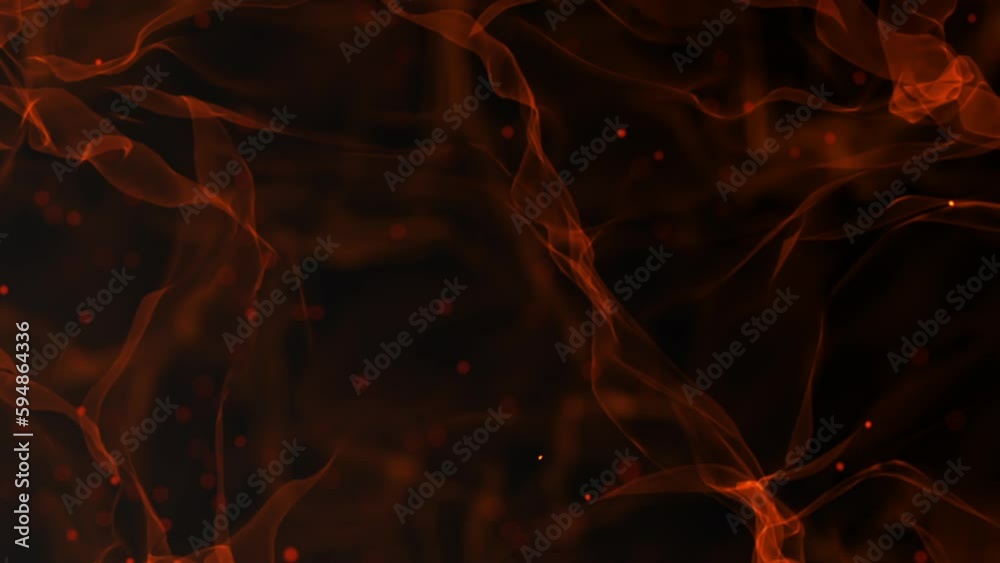 Smoke particles gently levitating in the air and changing the shape ...