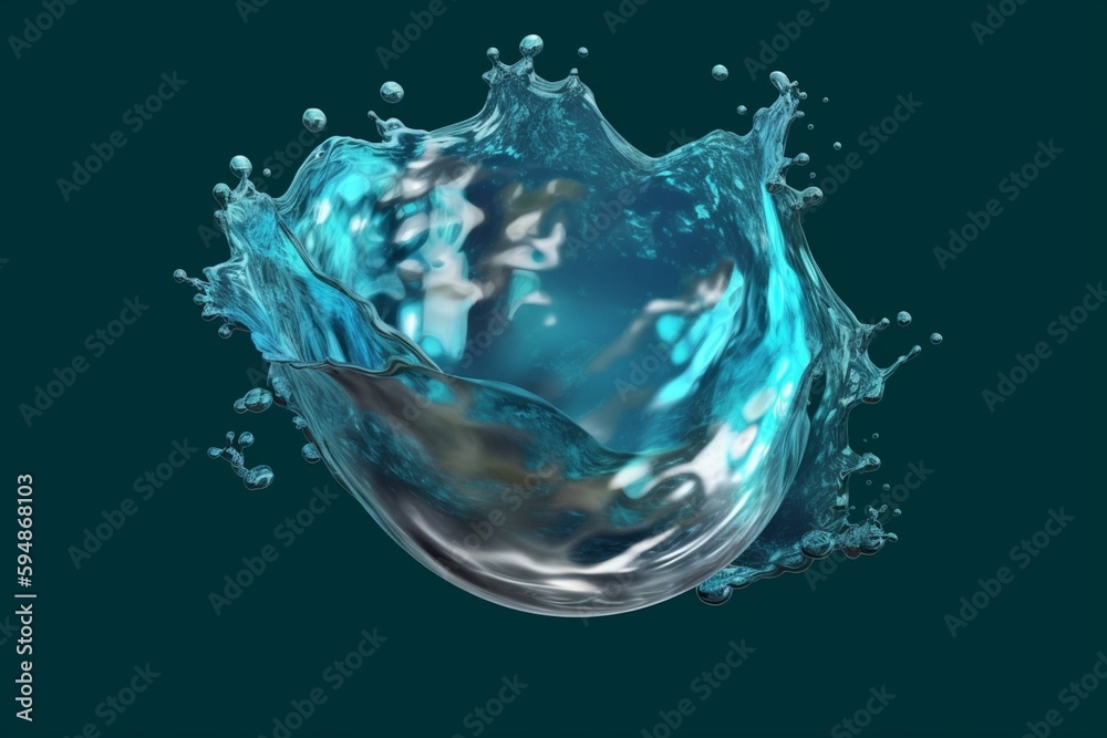 3d render, blue water splash clip art isolated on transparent ...