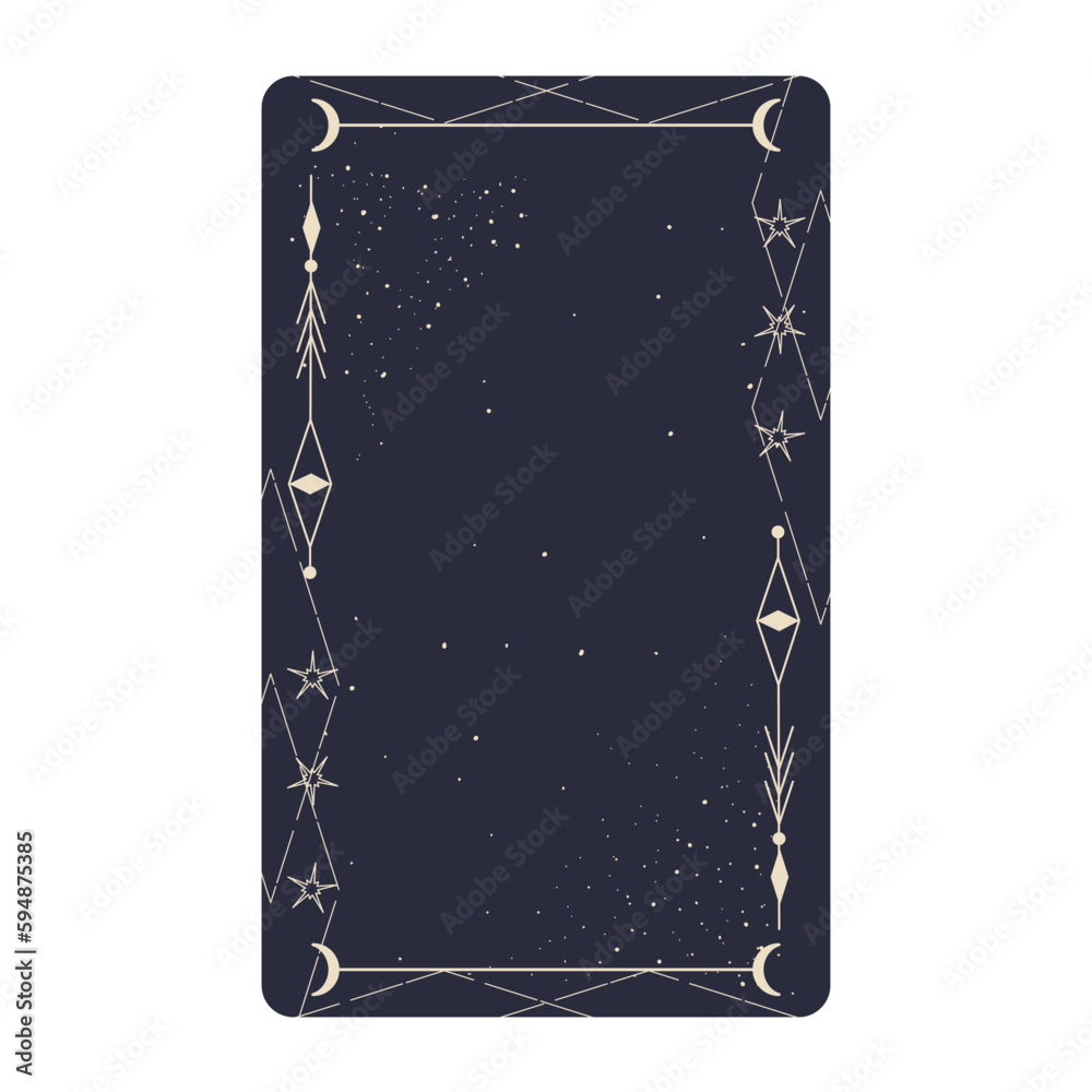 Tarot card set with mystic celestial border. Boho esoteric tarot card ...