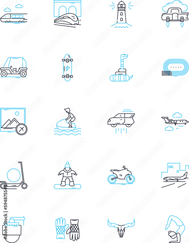 Eco tour linear icons set. Sustainability, Wildlife, Conservation ...