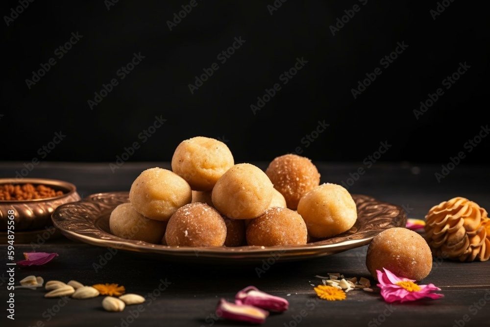 Indian Mithai Churma Laddu, Besan Ladoo, Gulab Choorma Ke Laddoo. Food ...