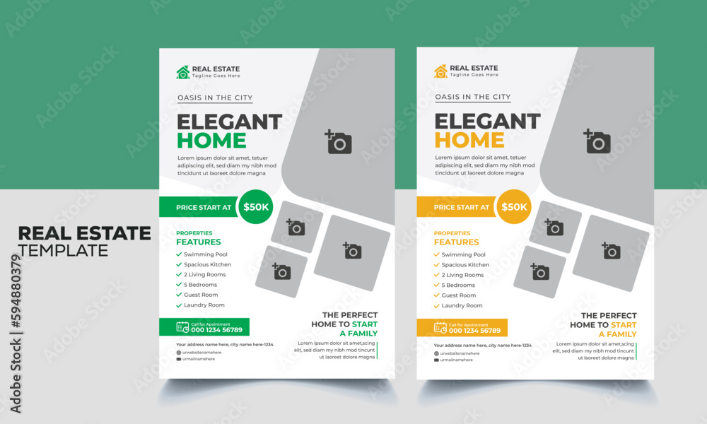Flyer Design Template, Real Estate Flyer Design bundle, property sale ...