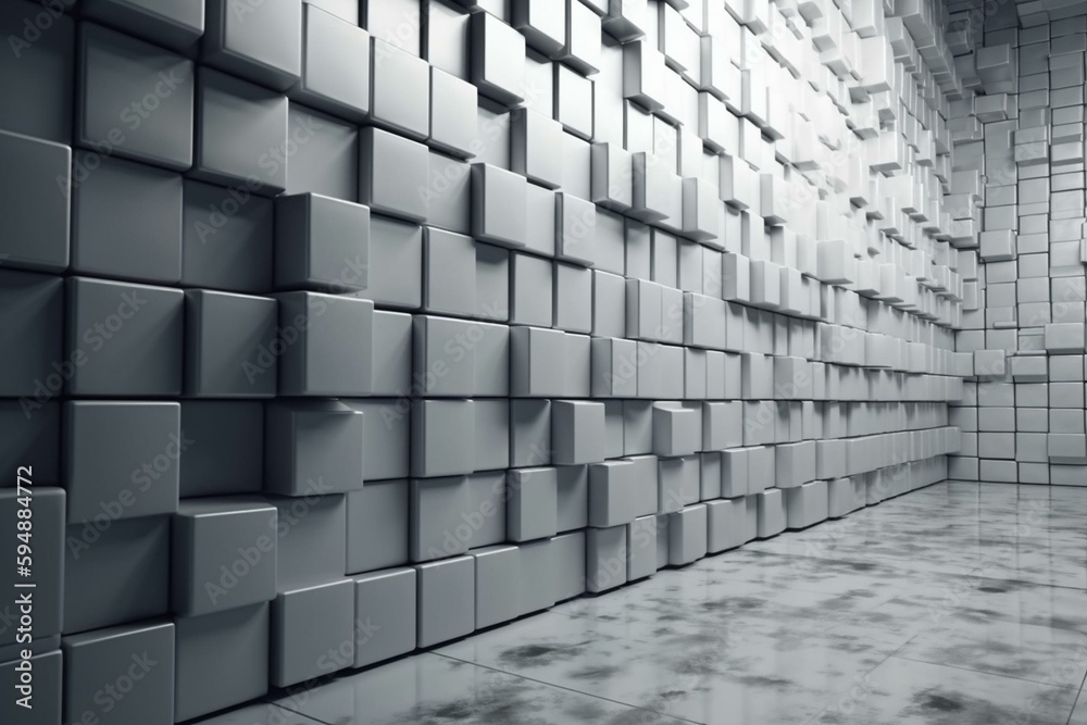 3D, Polished Wall background with tiles. Square, tile Wallpaper with ...