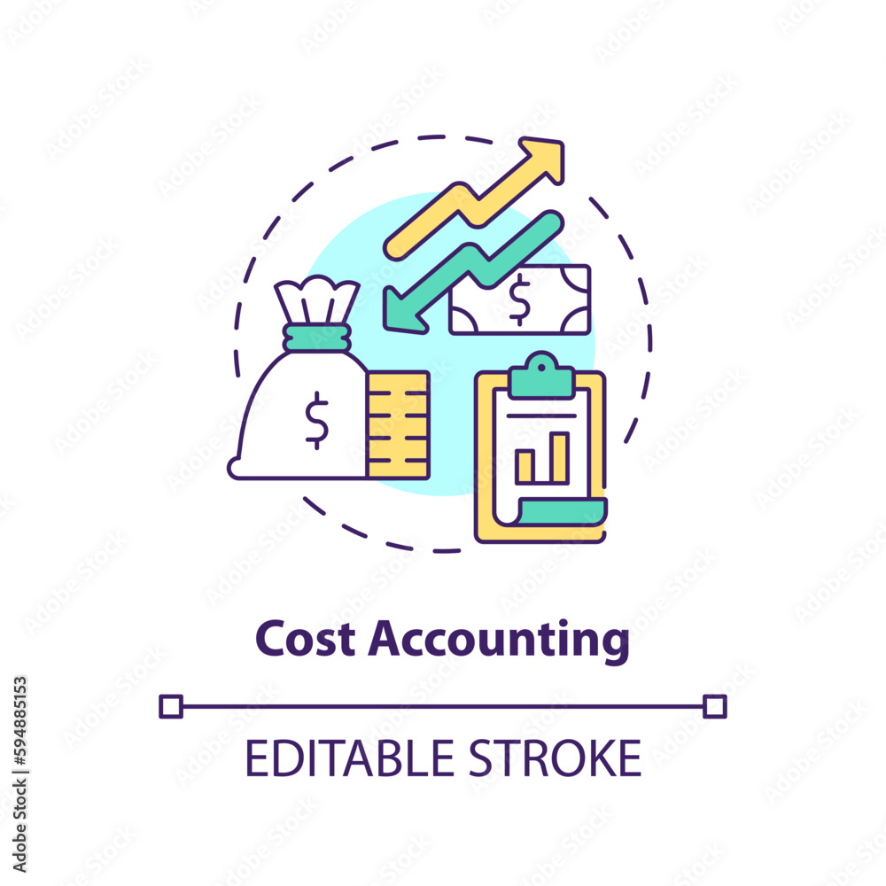 Vecteur Stock Cost accounting concept icon. Expenditures report ...
