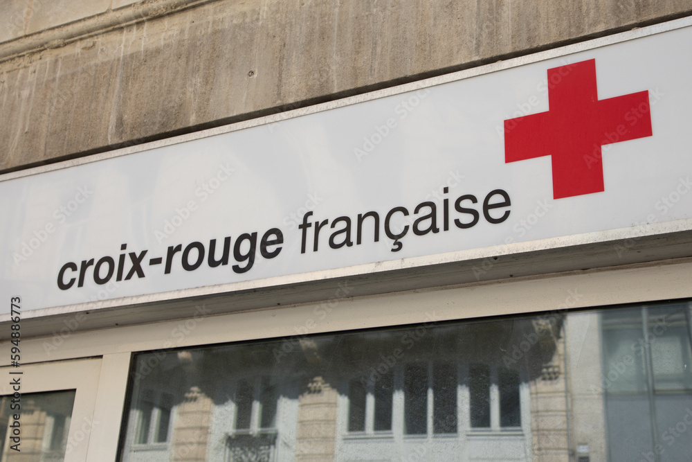la croix-rouge française logo brand and text sign medic red cross on ...