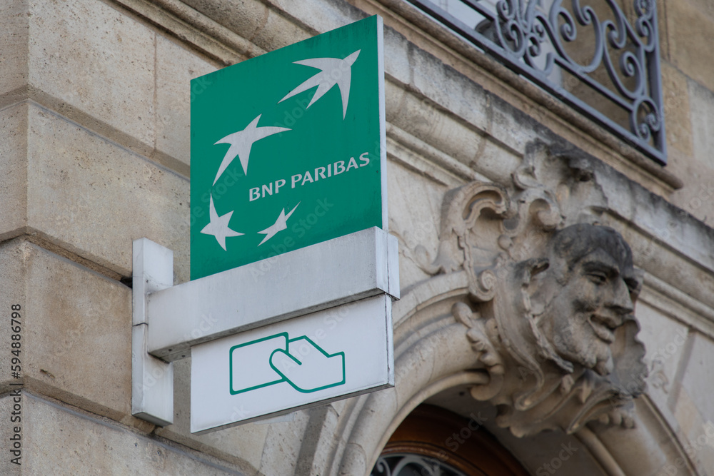 Bnp paribas bank agency logo sign green and text brand atm of french ...
