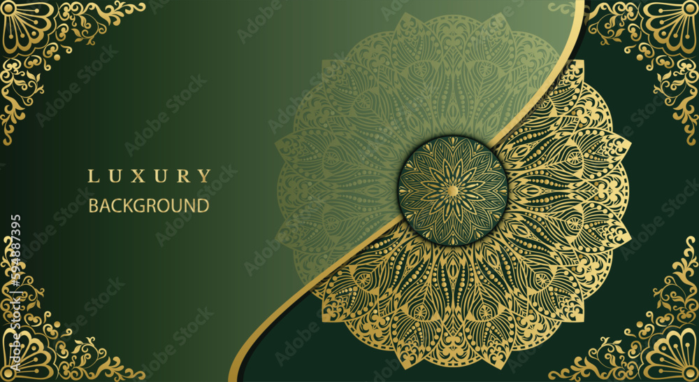 Beautiful luxury mandala design background in gold color. Decorative ...