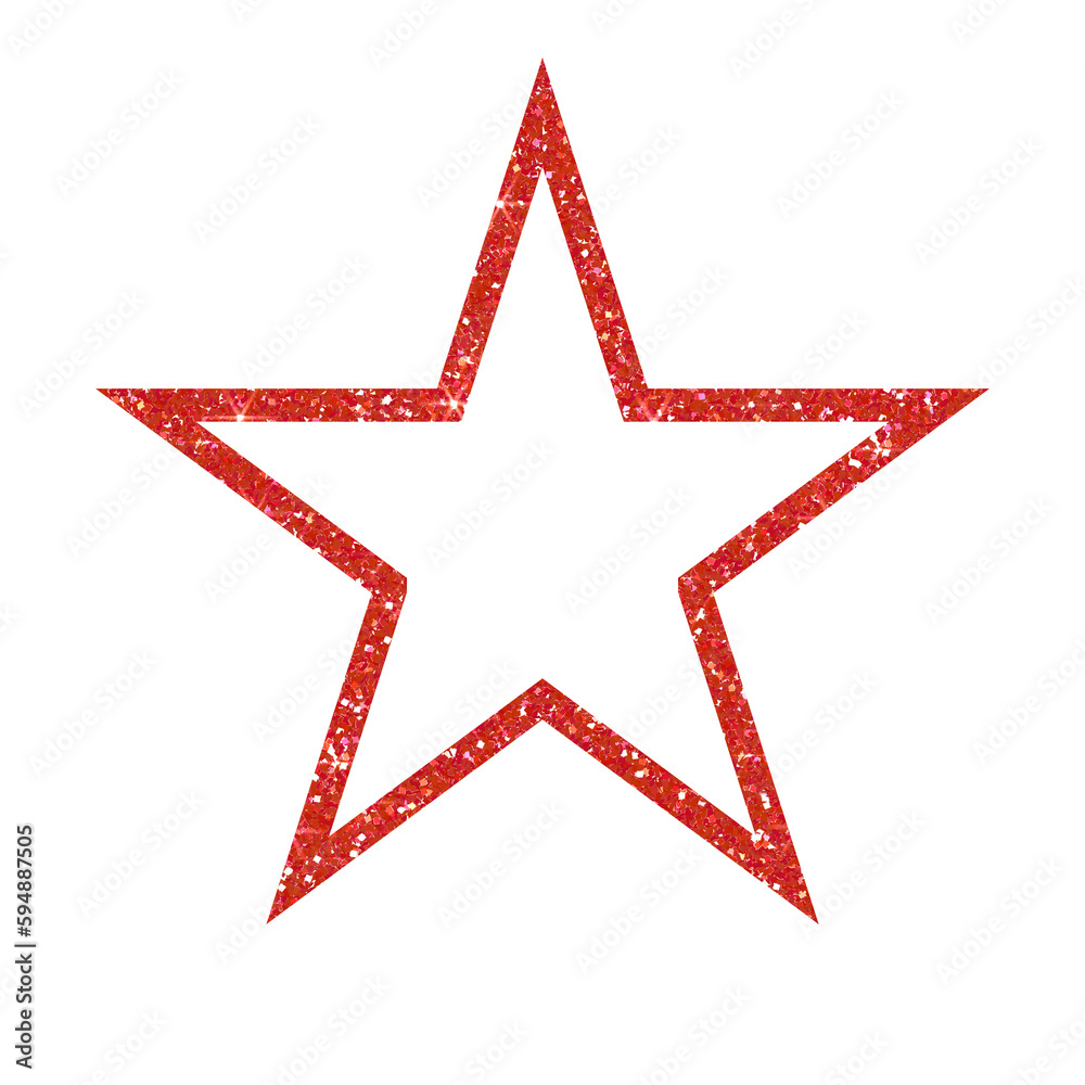 Red star glitter on transparent background.Star line Stock Illustration ...