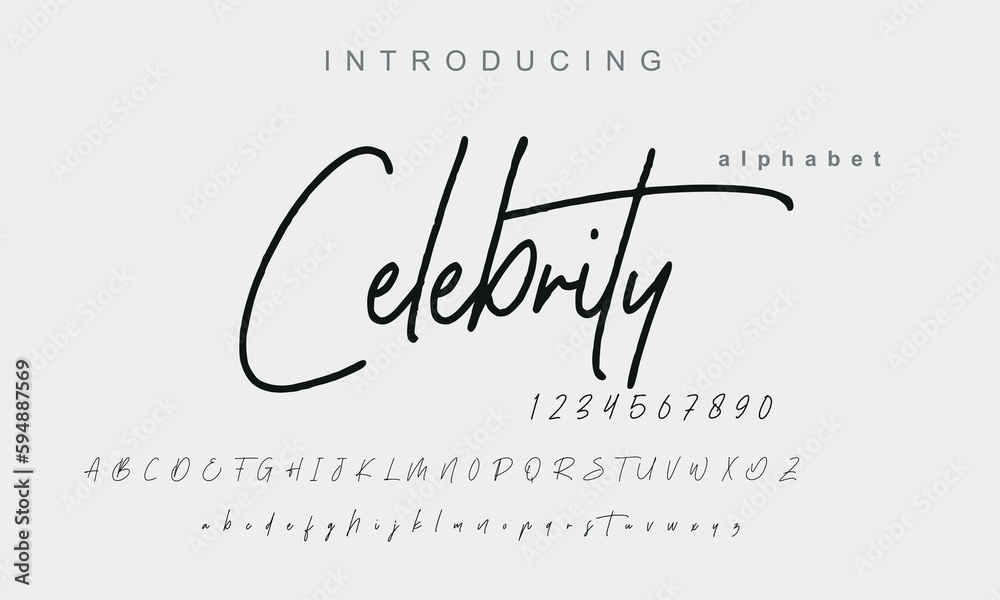 Celebrity font. Elegant alphabet letters font and number. Classic ...