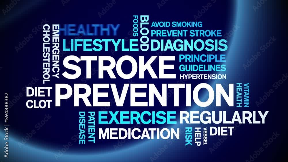 Stroke Prevention animated tag word cloud;text design animation kinetic ...