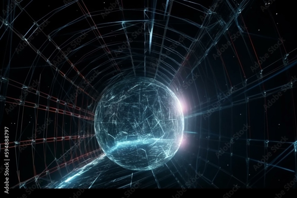 light-up space tunnel from science fiction. Earth, as seen from the ...