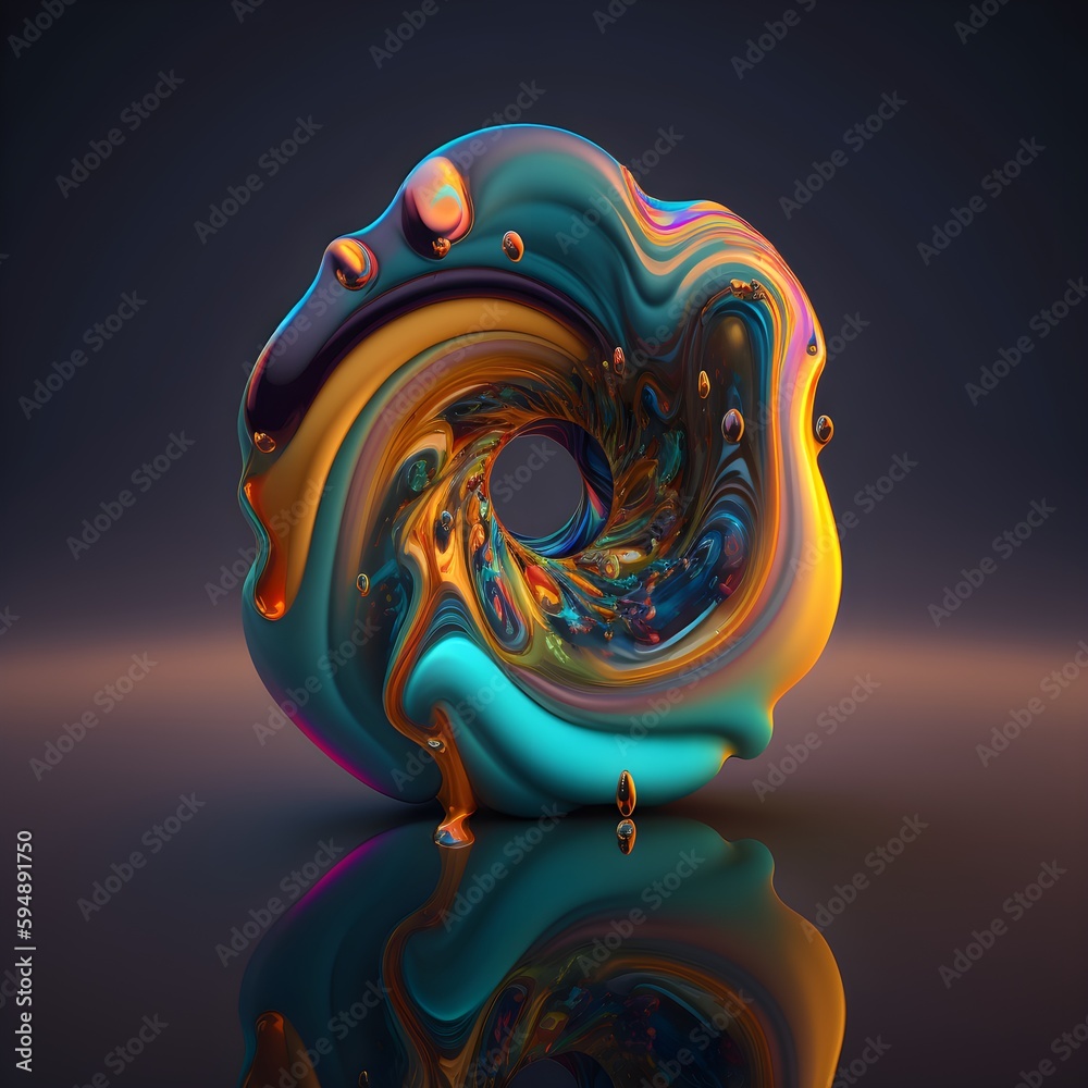 swirling minimalism hallucination rainbow dougnut shapes light graphic ...