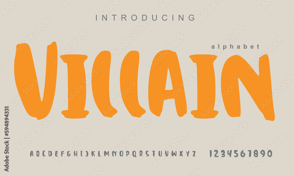 Villain font. Elegant alphabet letters font and number. Classic Copper ...
