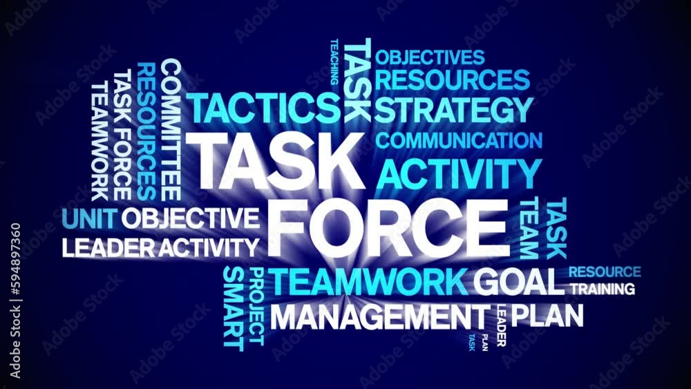 Task Force animated tag word cloud;text design animation kinetic ...