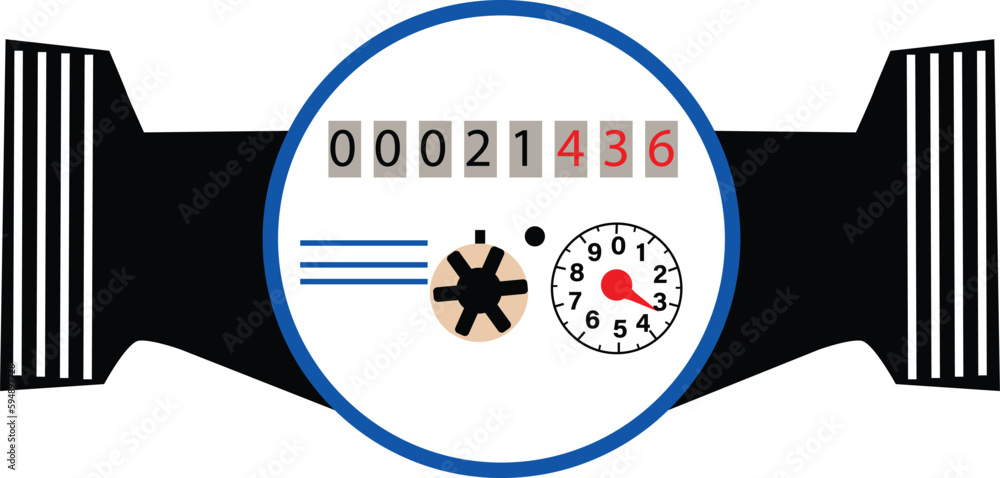 Water home counter icon on white background. Water meter sign ...