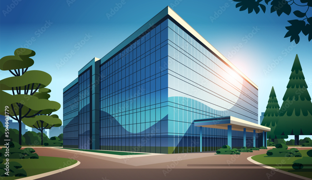 modern office building exterior commercial business center with large ...