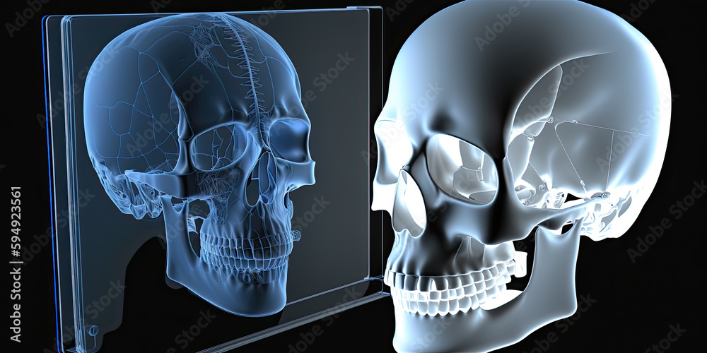 X-ray of a Human Skull with Blank Area on the Right - Generative AI ...