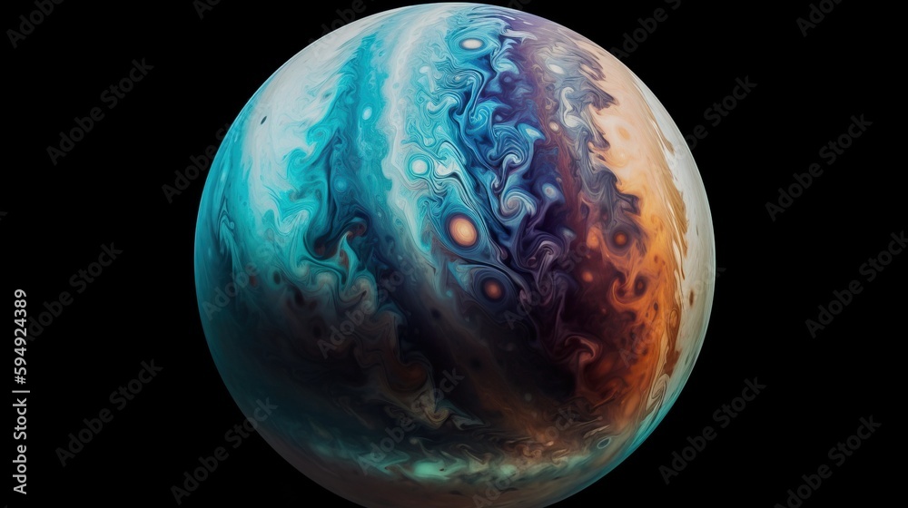 Huge glowing gas giant planet. Beautiful space background. Science ...