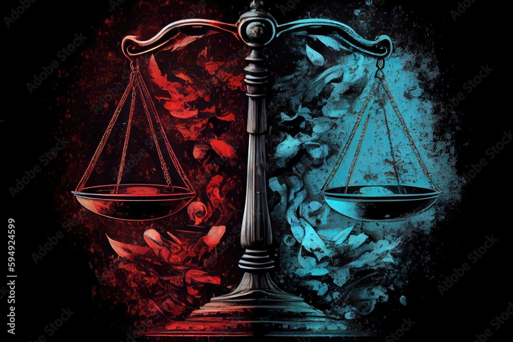 scales of justice, with both sides in balance, symbolizing fairness and ...