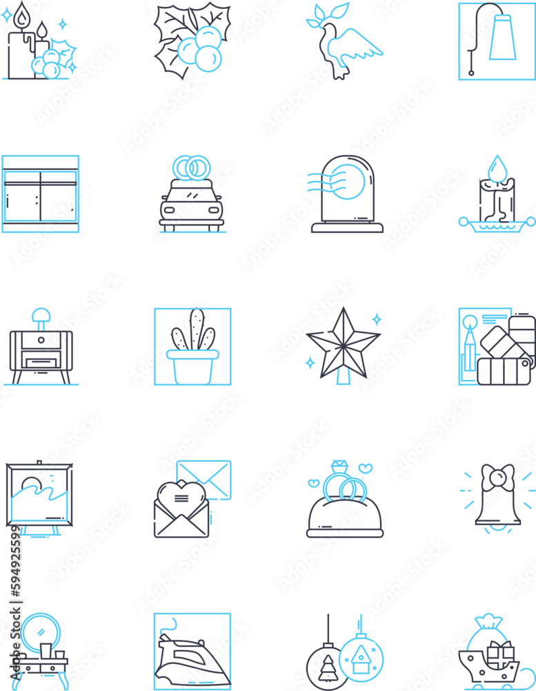 Vektorová grafika „Visual details linear icons set. Textures, Colors ...