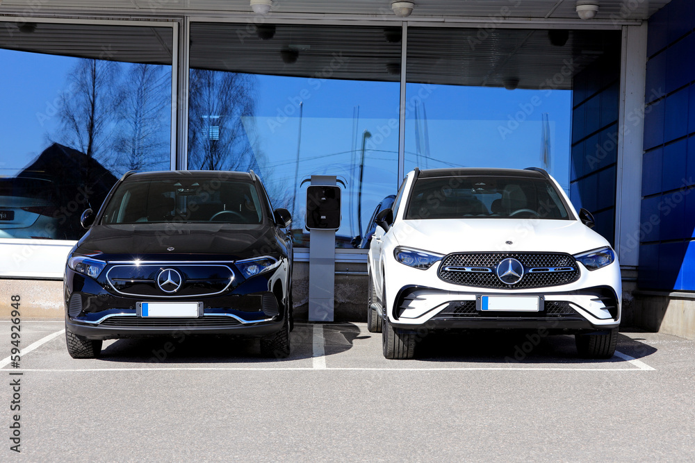 Black Mercedes-Benz EQA 250 battery electric SUV year 2023 and new ...