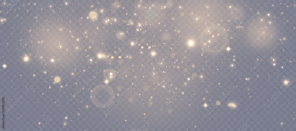 Glowing light effect with lots of shiny particles isolated on ...