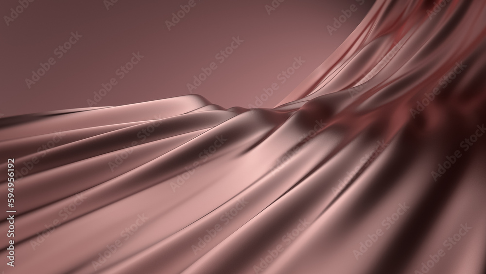 Hypnotic Technological Abstract Concept: Digital Sea of Rose Gold Satin ...