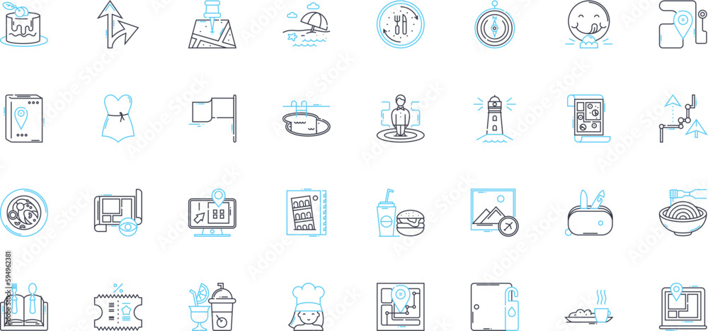 Direction linear icons set. Compass, Navigational, Course, Orientation ...