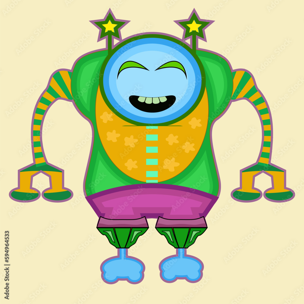cartoon monster. Alien, character design, collection of cute character ...