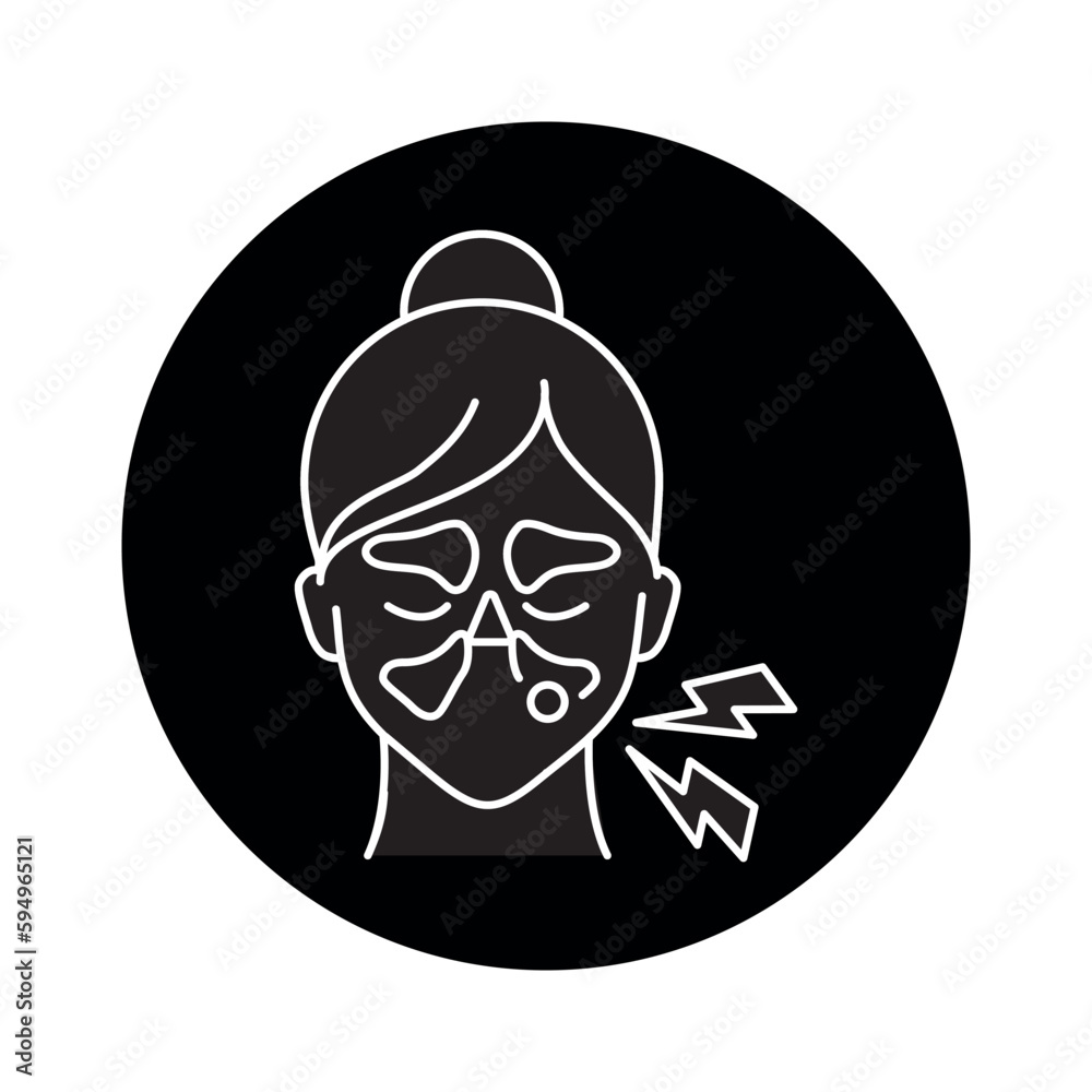 Maxillary sinus cyst color line icon. Human diseases. Stock Vector ...