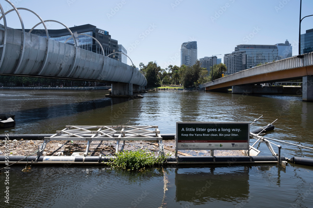 Floating rubbish barges are being used by the City of Melbourne ...