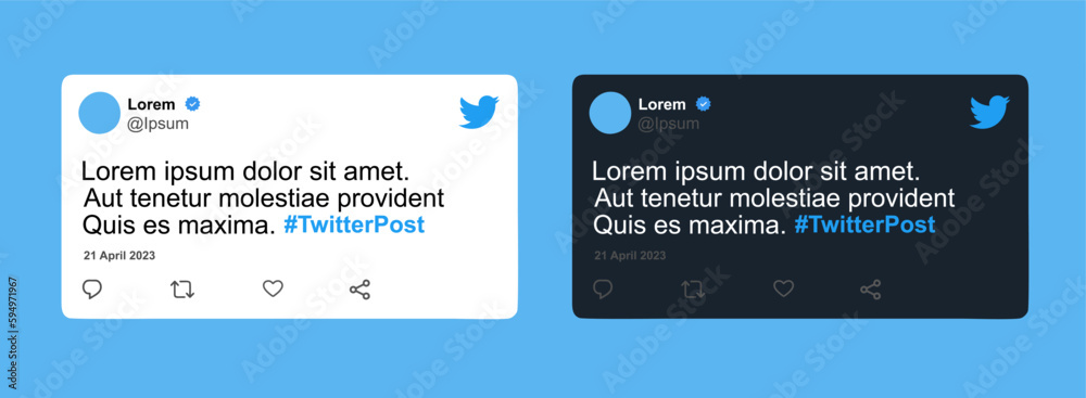 Kerala, India - April 21 2023: Twitter post template Mockup set. Tweet ...