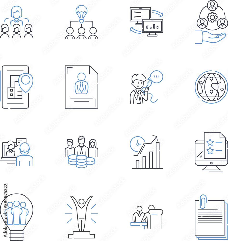 Operational guidance line icons collection. Procedure, Protocol ...