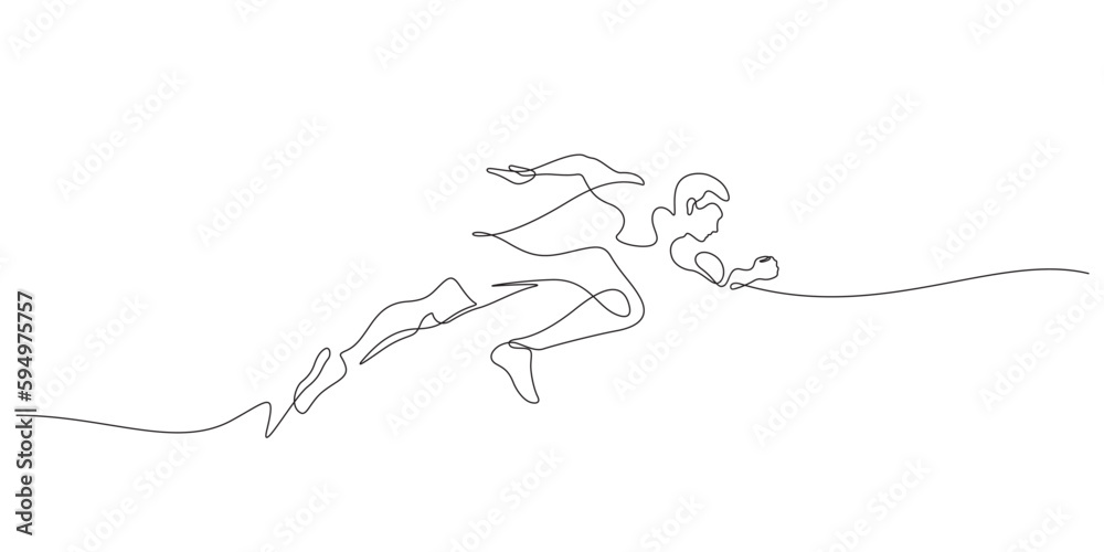 running man continuous line drawing vector illustration in start up ...